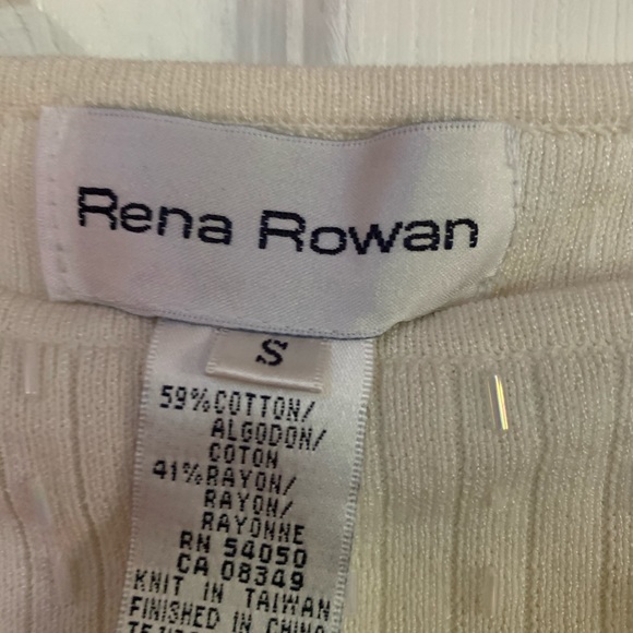 Rena Rowan | Tops | Rena Rowan Cream Off White Top With Sequins | Poshmark